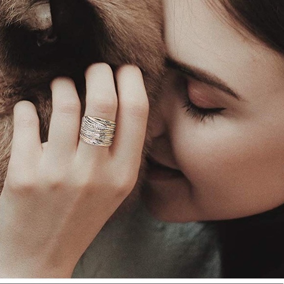 Jewelry | Sale3 Off Womens 2 Tone Intertwined Crossover Statement Ring ...